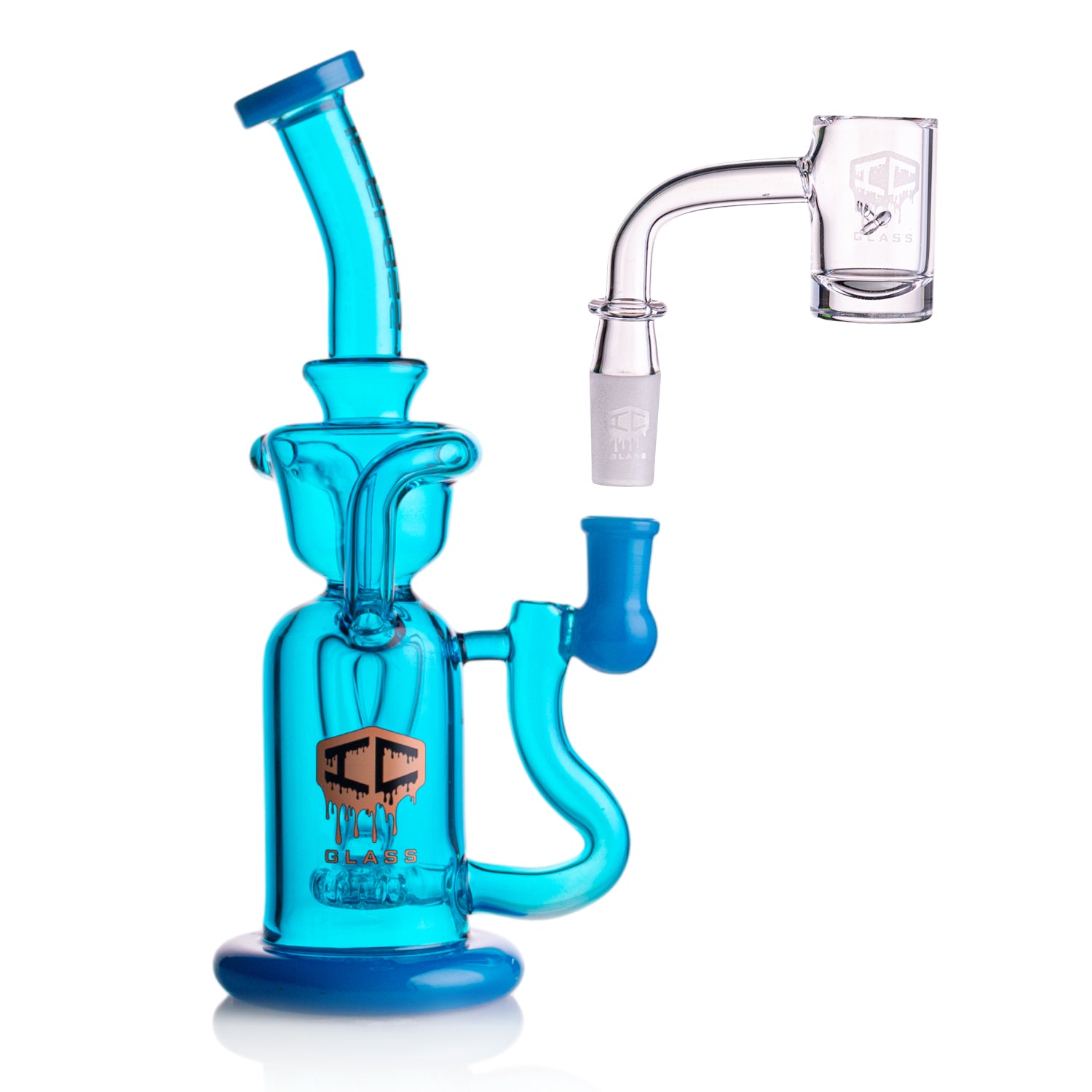 IC Glass - Neon Colors Recycler with Perc | Auto Spinner IC Banger | M