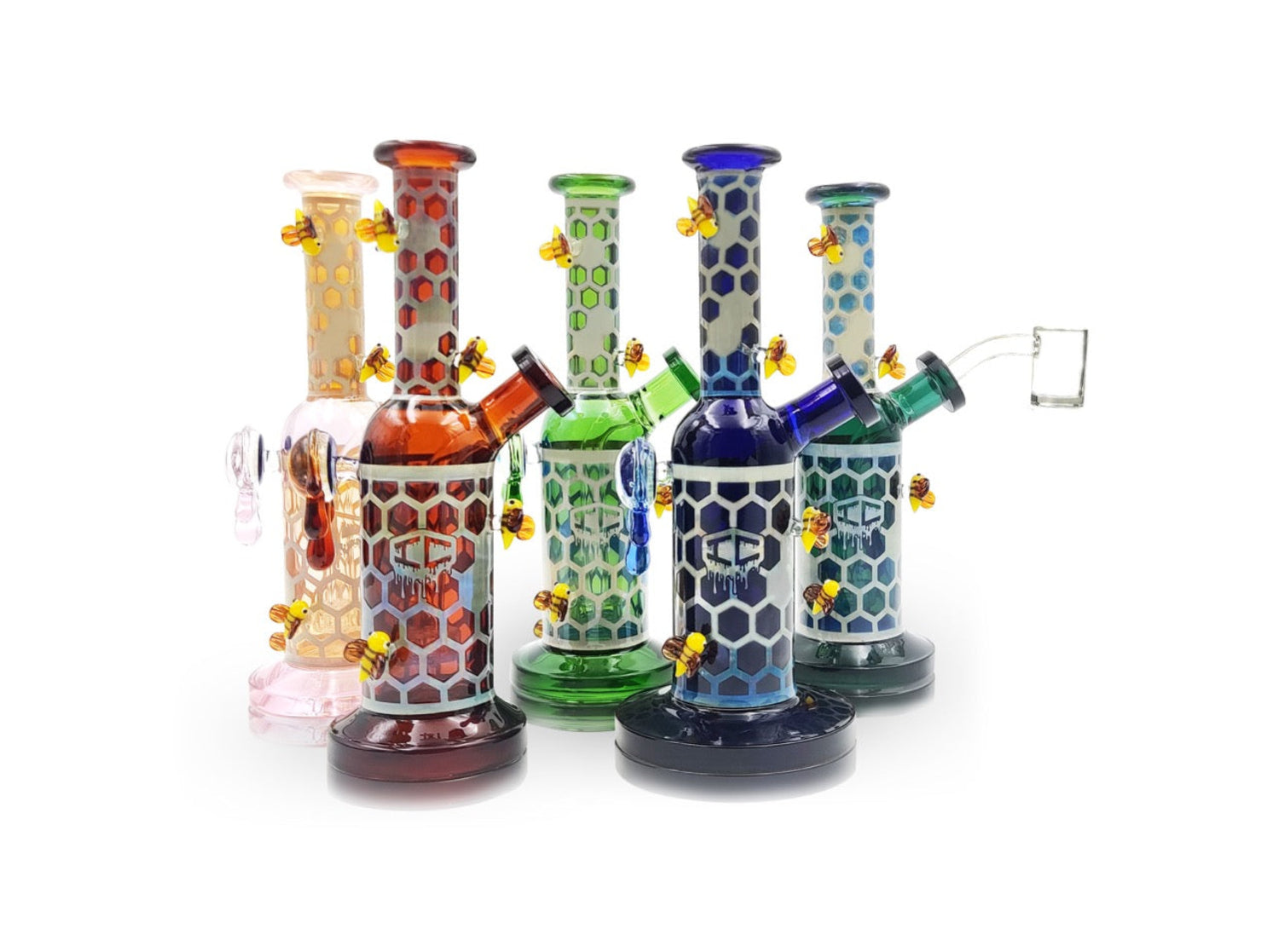 IC Glass Fumed Honeycomb Dab Rig | Matrix Perc Straight Shooter